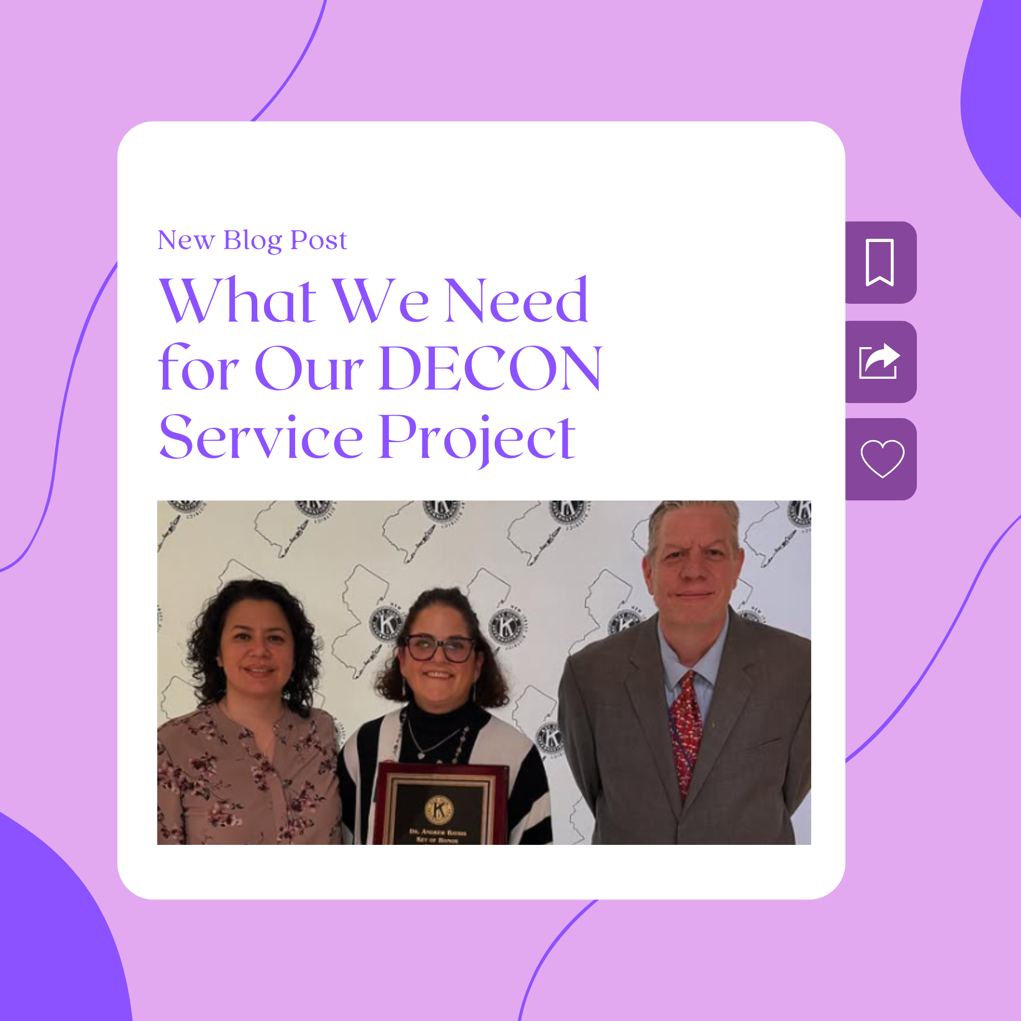 What We Need for Our DECON Service Project - NJ Key Club